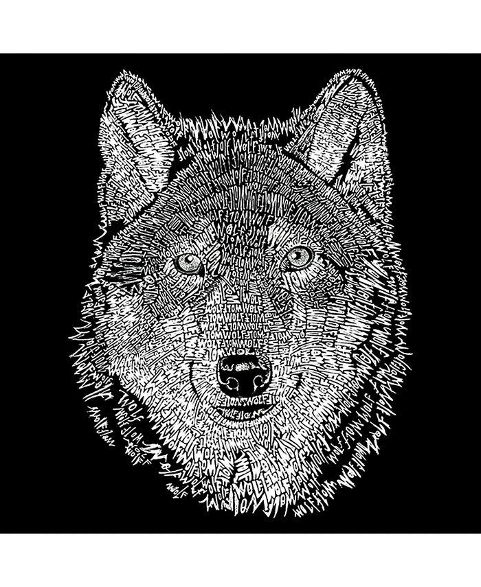 LA Pop Art Men's Wolf Word Art Hooded Sweatshirt - Macy's