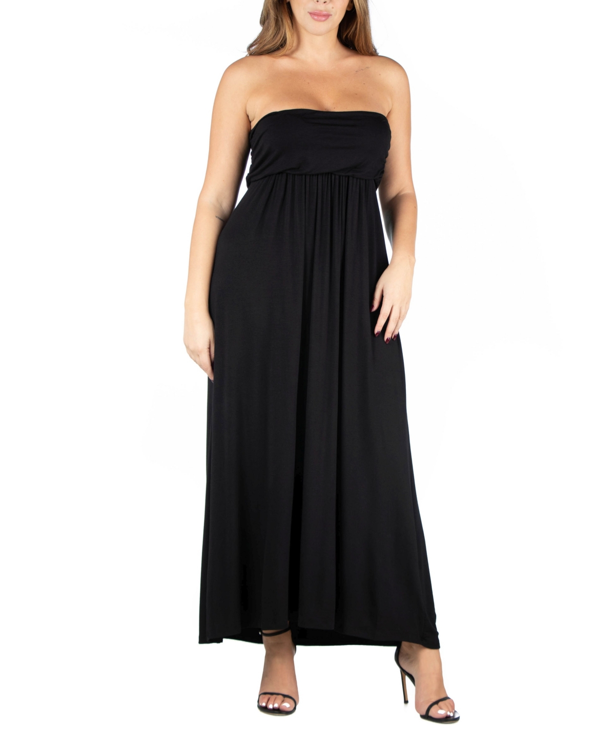 Click here for 24seven Comfort Apparel Plus Size Strapless Maxi D... prices