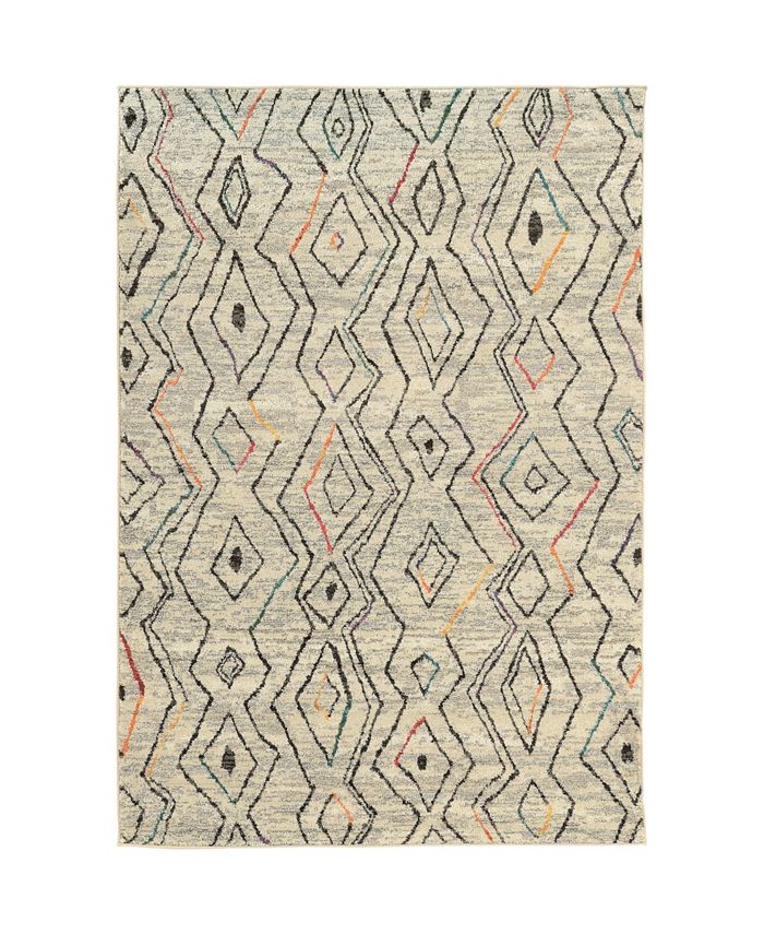 JHB Design Gypsy GYP01 Ivory 6'7" x 9'1" Area Rug - Macy's