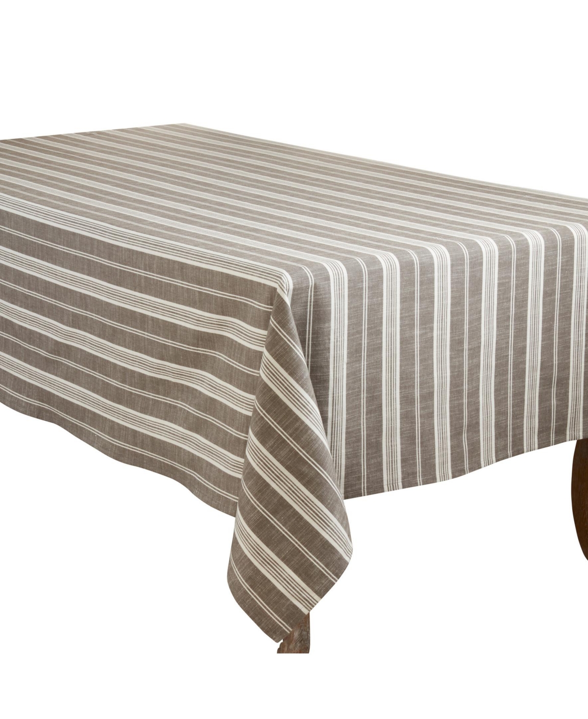 Click here for Saro Lifestyle Striped Tablecloth - Pewter prices