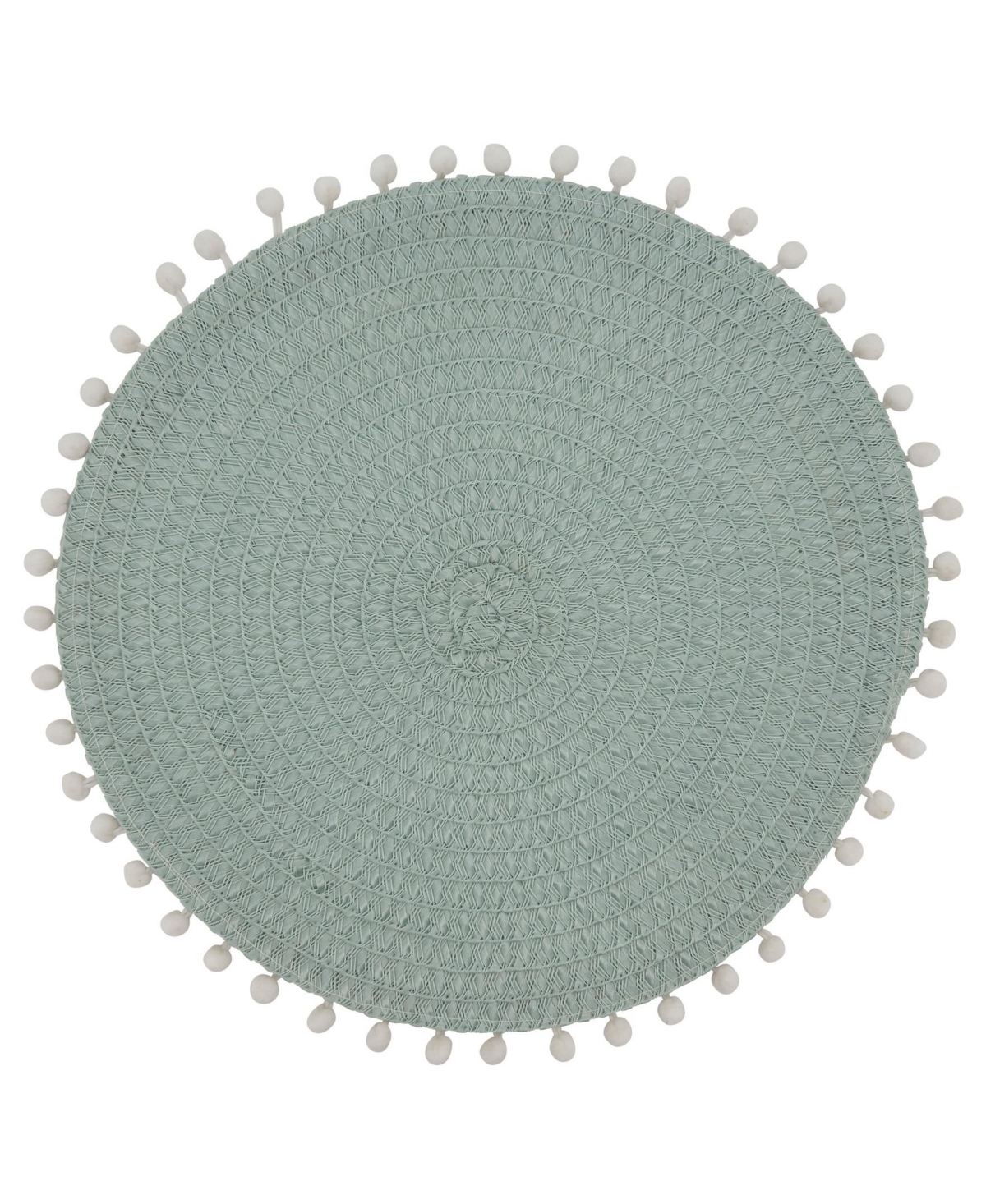 Click here for Saro Lifestyle Pom Pom Placemat Set of 4 - Mint prices