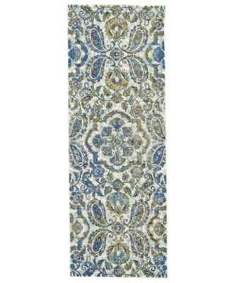 Feizy Brixton R3607 Azure 2'10" x 7'10" Runner Rug - Macy's