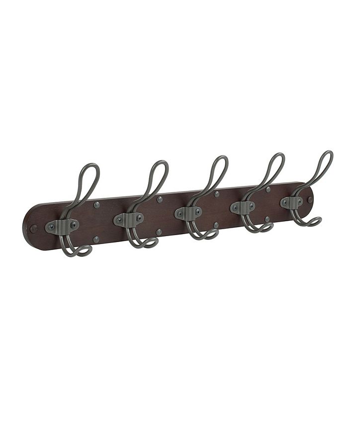 Spectrum Millbrook Wall Mount 5-Hook Wood Rack - Macy's