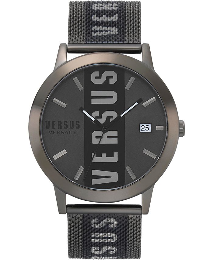 Versus Versace Versus by Versace Men's Barbès Logo Gray Stainless Steel ...