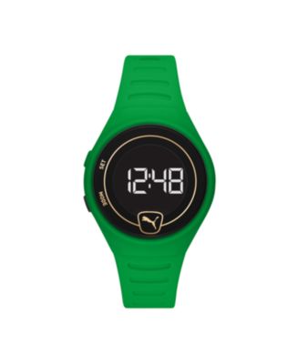 PUMA Forever Faster LCD Green Polyurethane Watch 42mm - Macy's