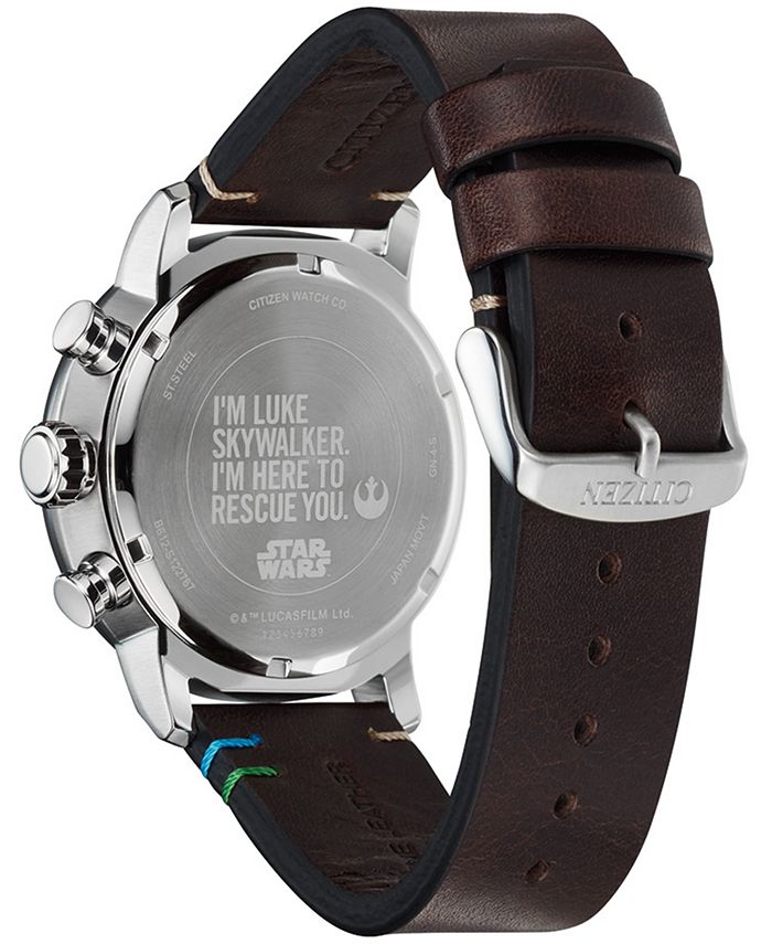 Citizen Chronograph Star Wars Luke Skywalker Brown Leather Strap Watch ...
