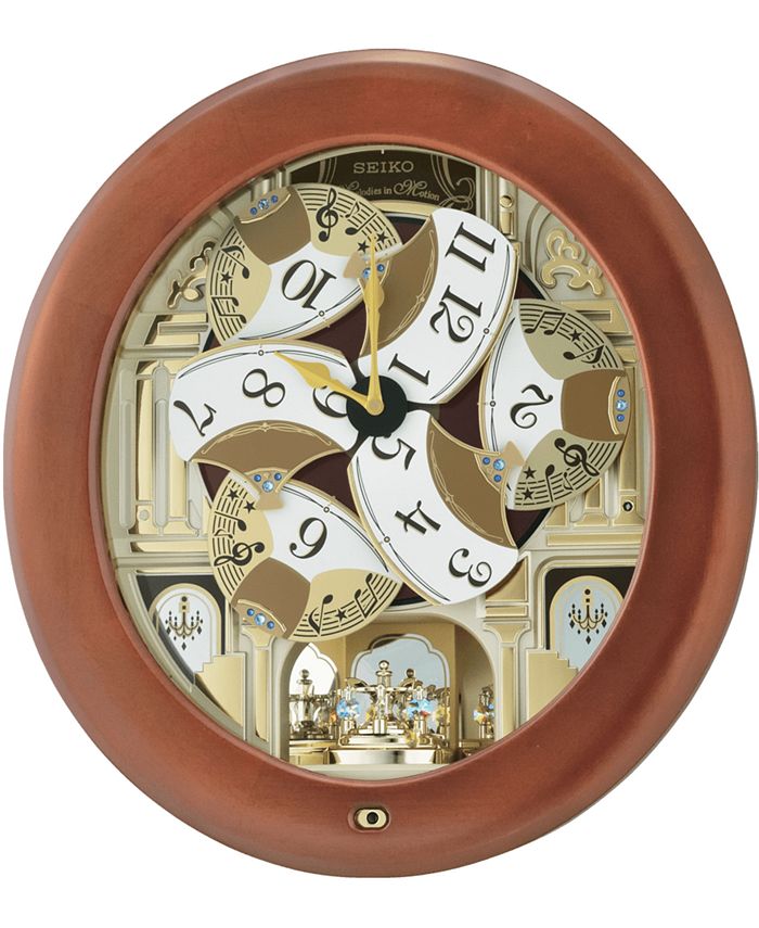 Seiko Melodies in Motion Wood-Tone Wall Clock - Macy's