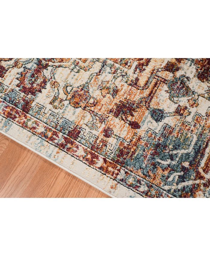 Amer Rugs Xavier XAV-10 Ivory/Rust 7'3" x 9'2" Area Rug - Macy's