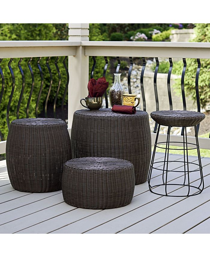 Household Essentials Household Essential Resin Wicker Side Table - Macy's