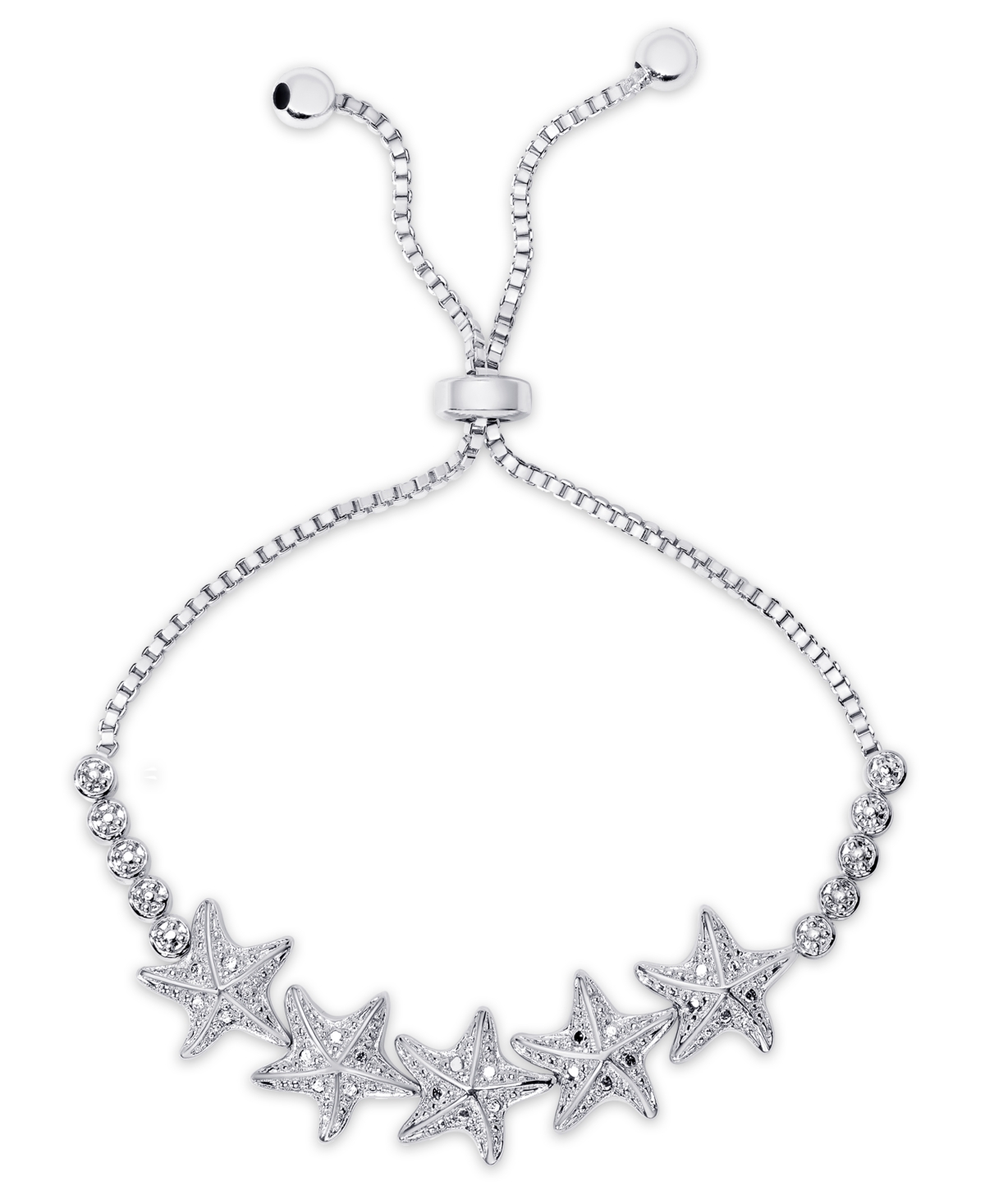 Click here for Diamond Accent Stars Bolo Adjustable Bracelet in S... prices