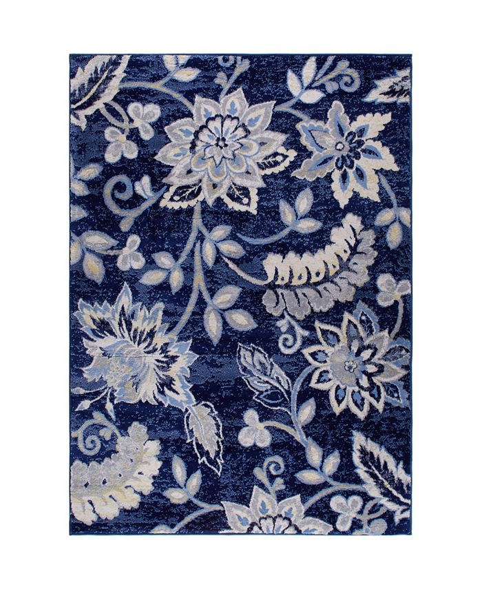 Global Rug Designs Haven Hav13 Navy 3'3" x 5'2" Area Rug - Macy's