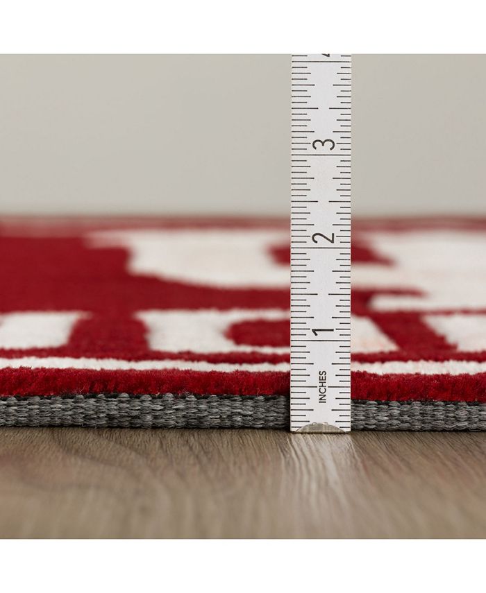 Luxury Sports Rugs Indiana Colin Crimson 5' x 7'6" Area Rug - Macy's