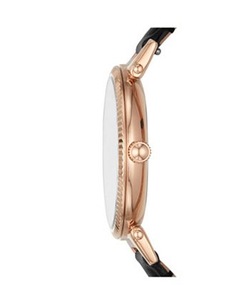 Fossil Women's Daisy Black Leather Strap Watch 34mm - Macy's
