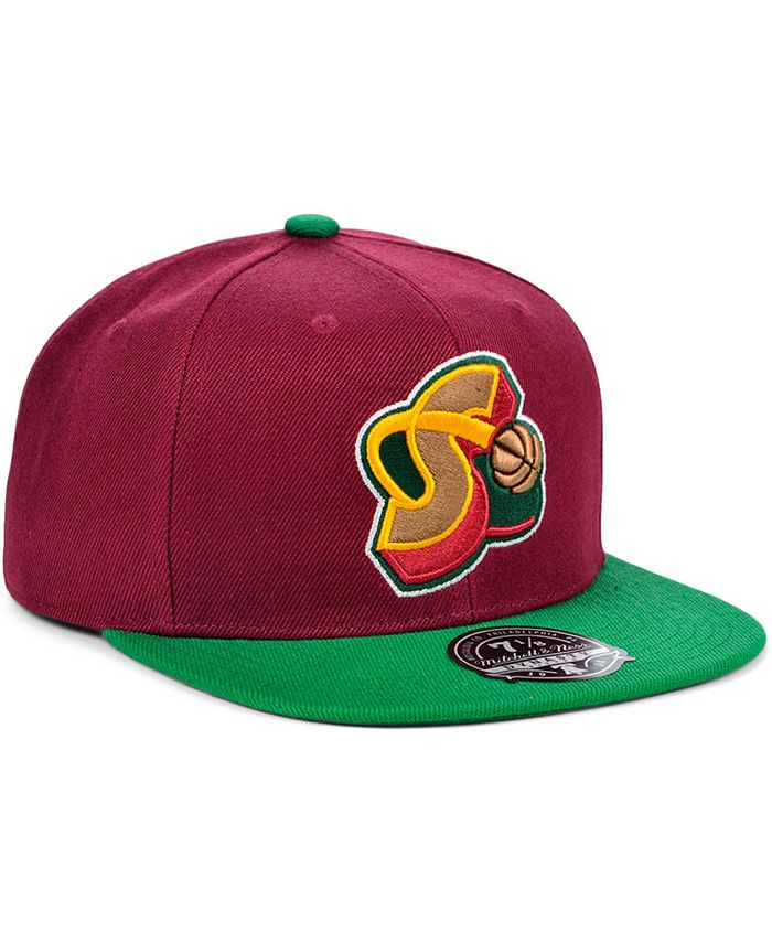Mitchell & Ness Seattle SuperSonics Wool 2 Tone Fitted Cap - Macy's