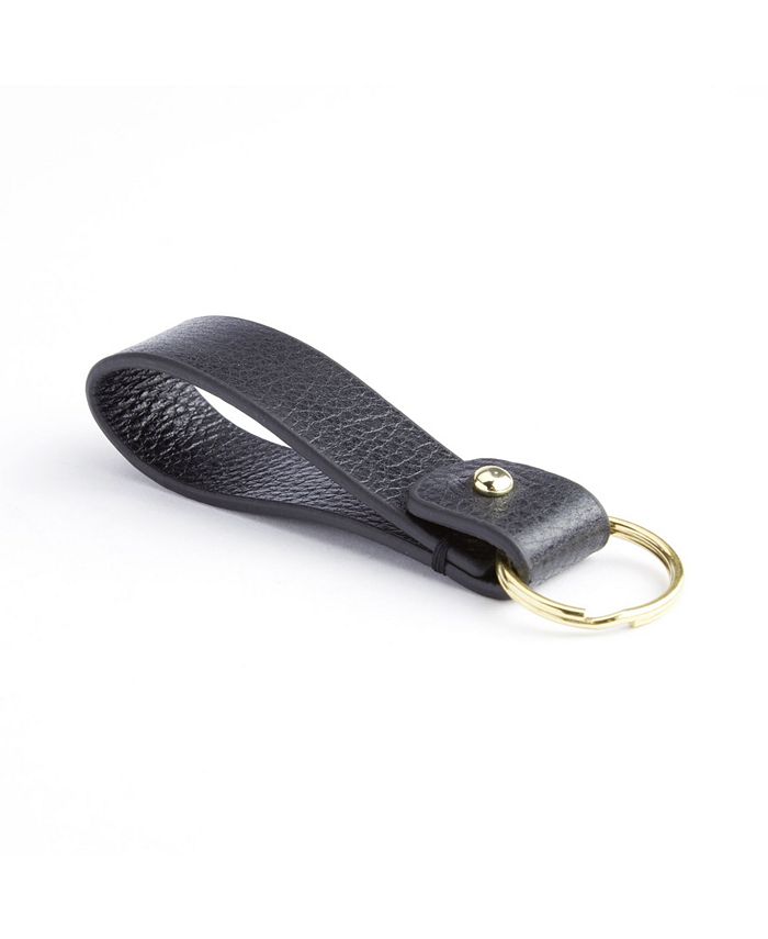 ROYCE New York Leather Loop Key Fob with Gold Hardware - Macy's
