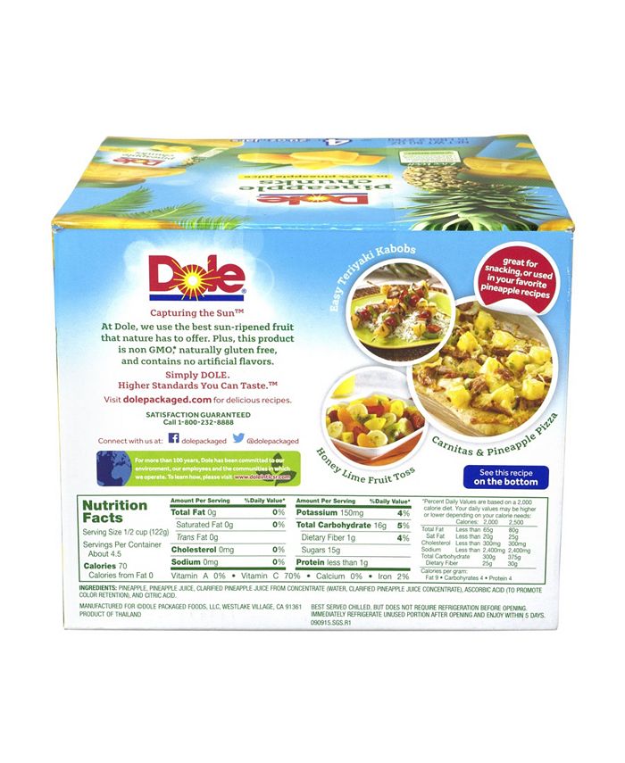 Dole Pineapple Chunks in Juice, 20 oz, 4 Count - Macy's
