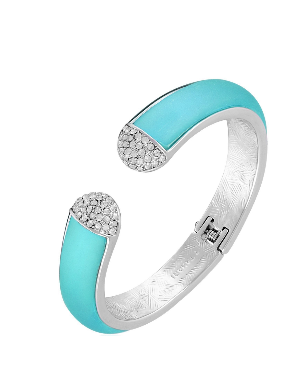 Click here for T Tahari Frosted Lucite Hinged Cuff - Silver prices