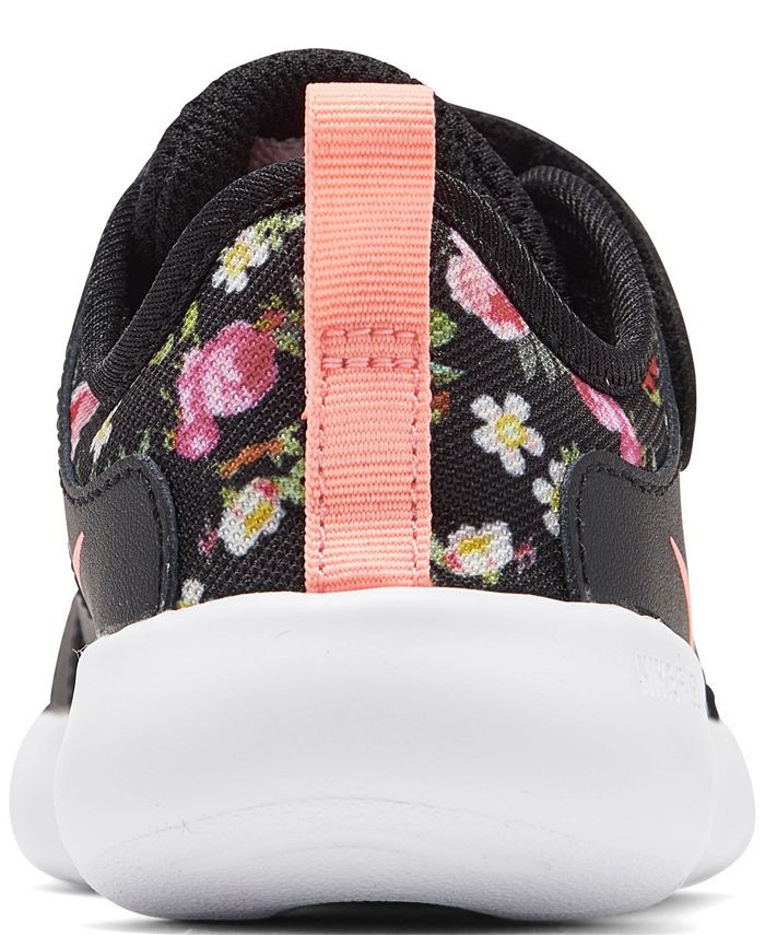Nike Little Girls Flex Contact 4 Stay-Put Closure Running Shoes from ...