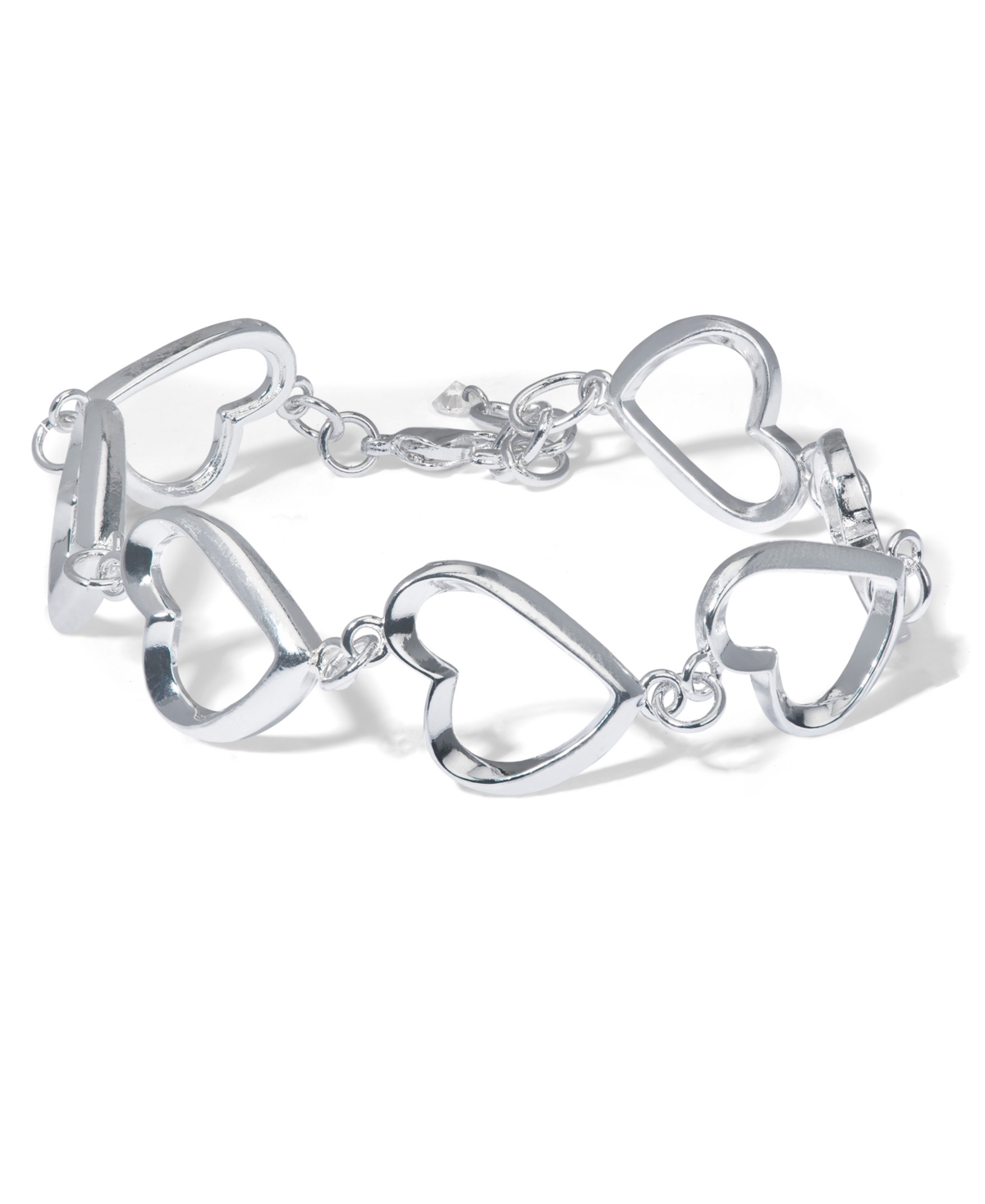 Click here for Macys Heart Link Bracelet in Silver Plate or 18k G... prices