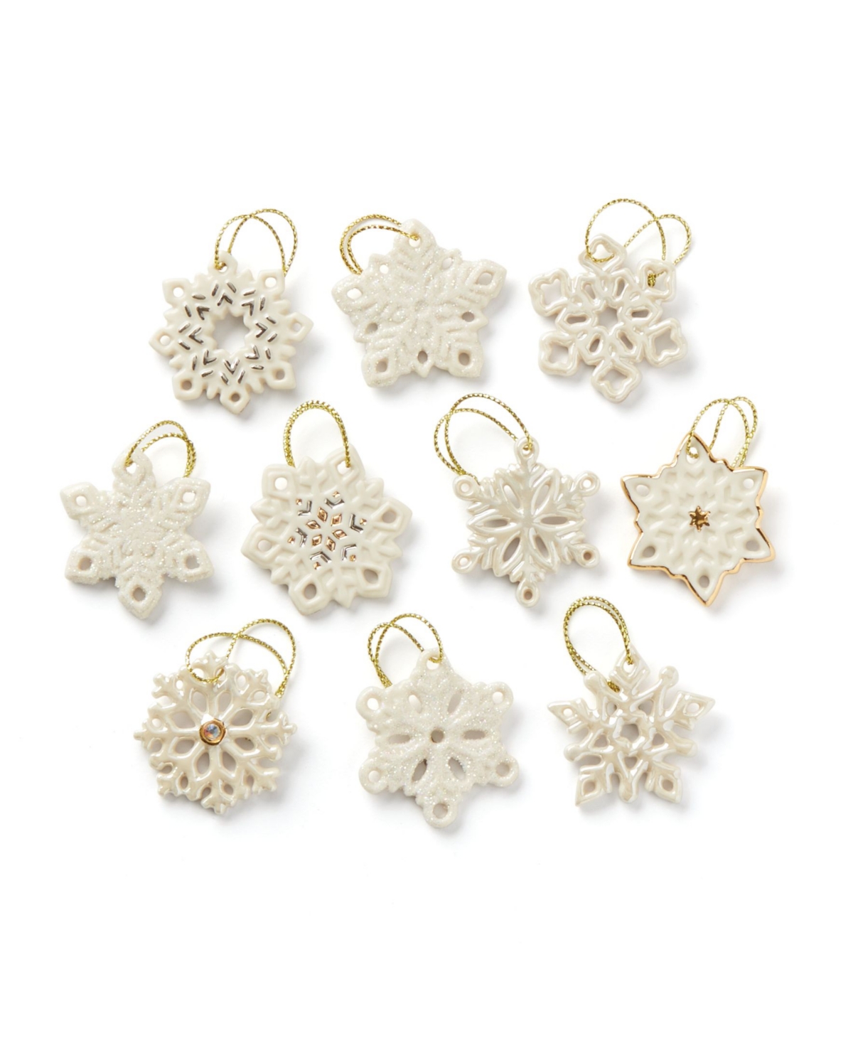 Click here for Lenox Snowflake 10 Piece Ornament Set - Multi And... prices