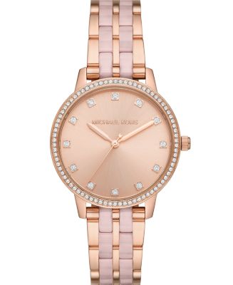 Michael Kors Women's Melissa Three-Hand Rose Gold-Tone Stainless Steel ...