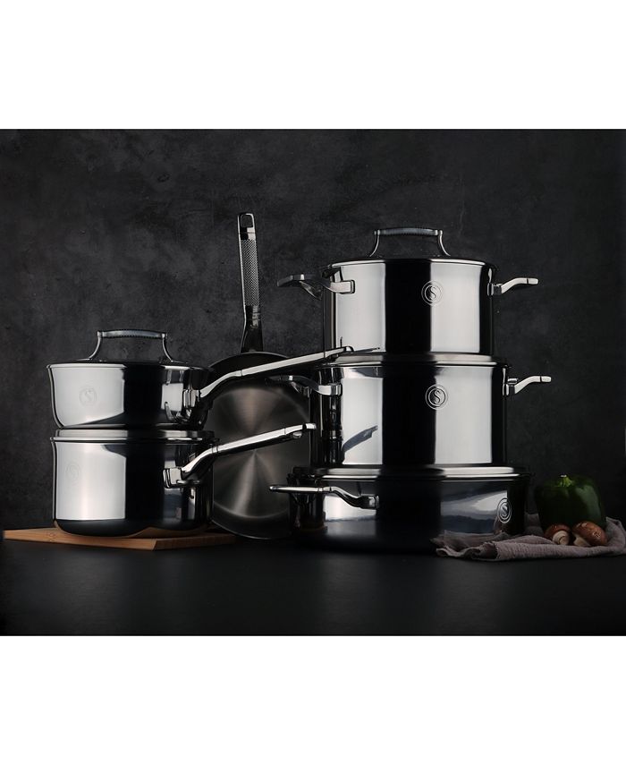 SAVEUR SELECTS Voyage Series Tri-Ply Stainless Steel 11-Pc. Cookware ...