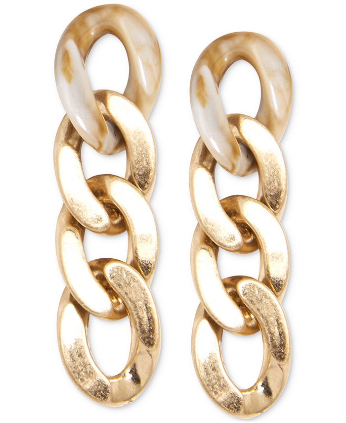 Zenzii Gold-Tone Chain Link Drop Earrings - Macy's