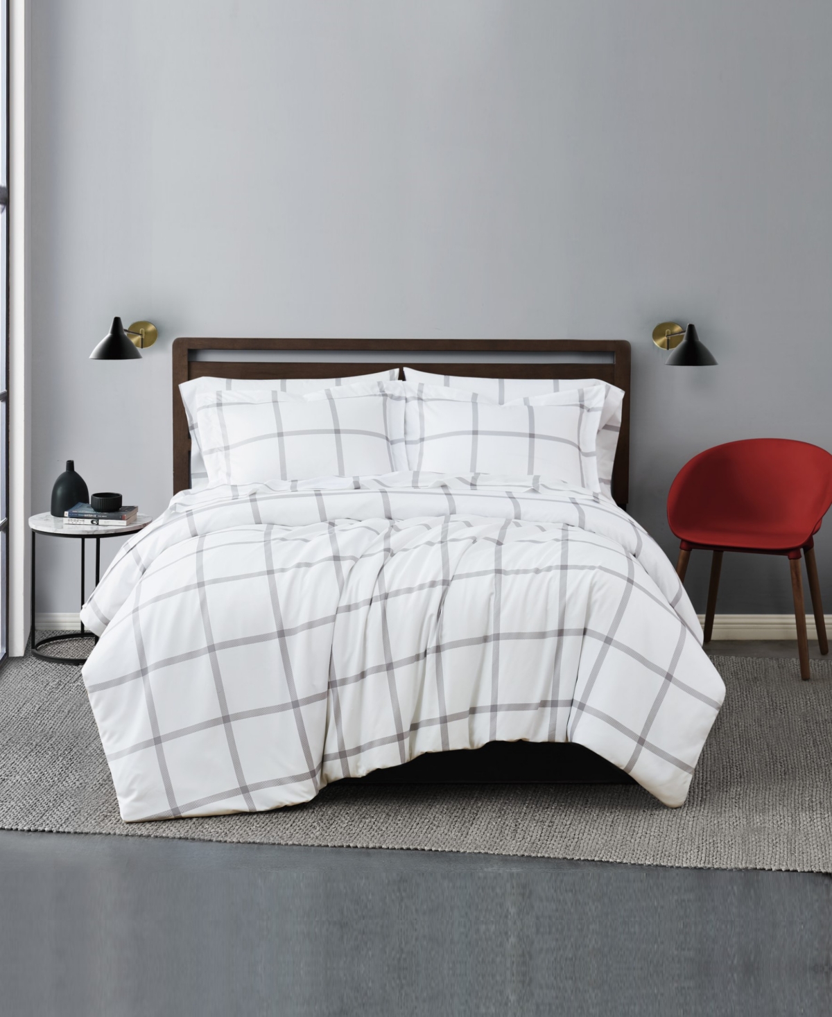 Click here for Truly Soft Printed Windowpane 3 Piece Duvet Cover... prices