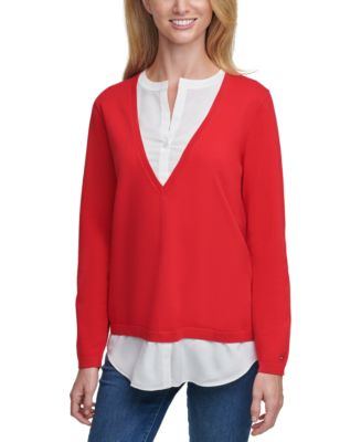 Tommy Hilfiger Layered-Look Sweater - Macy's