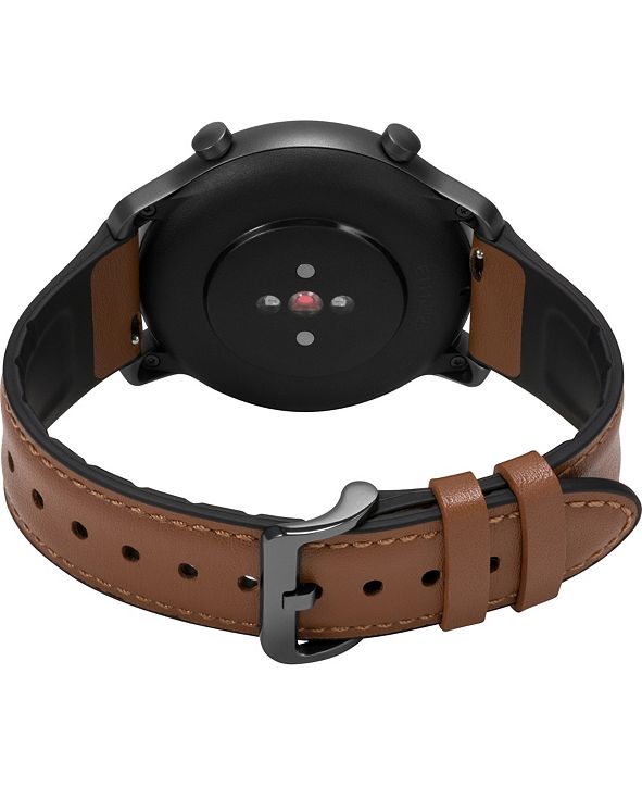 Timex Men's Metropolitan R Brown Leather Silicone Strap Amoled ...