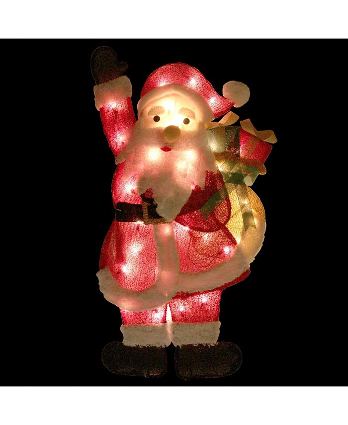 Northlight Lighted Waving Santa with Gis Outdoor Christmas Yard Decor ...