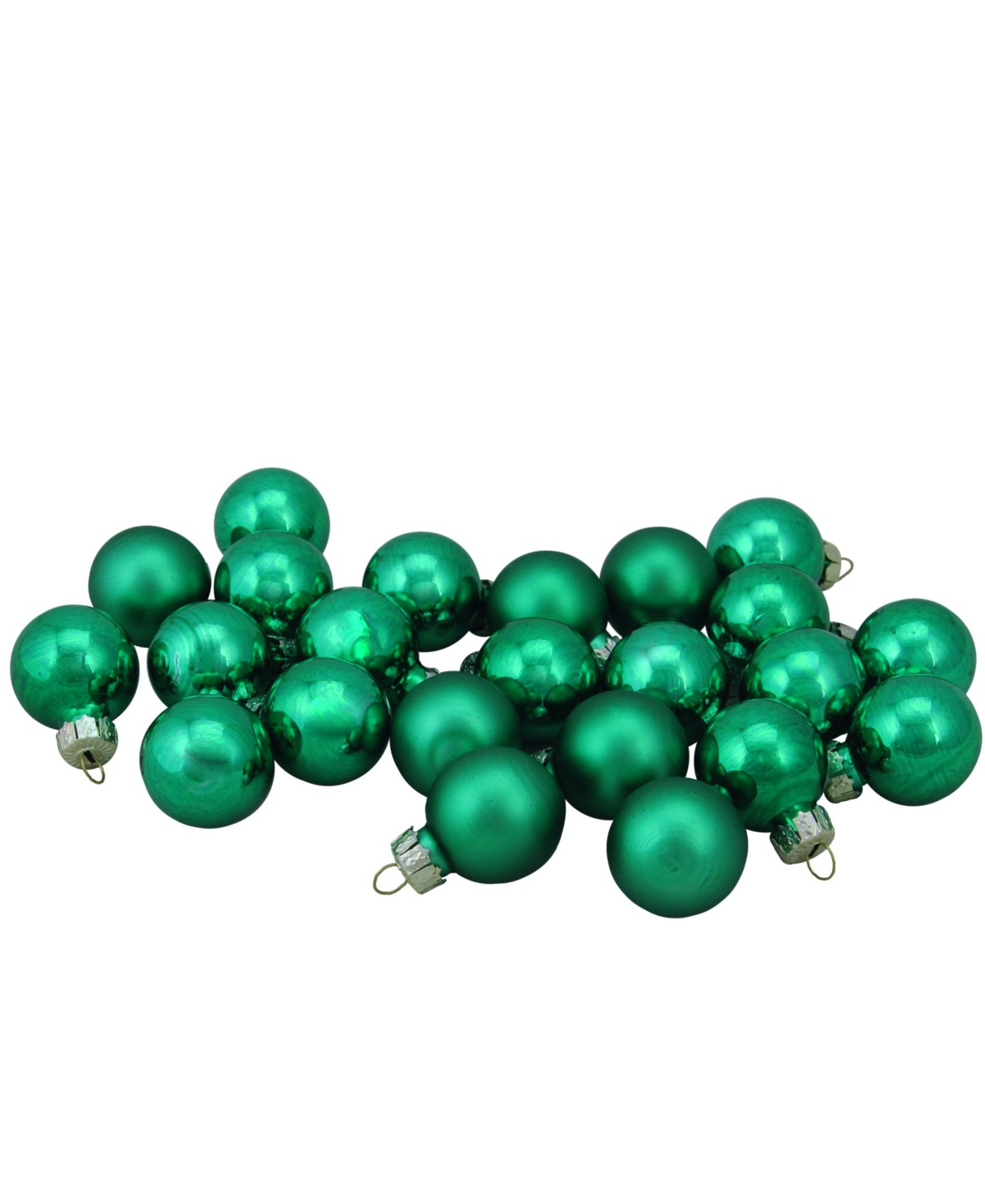 Northlight 24 Count 2-Finish Glass Christmas Ball Ornaments - Green