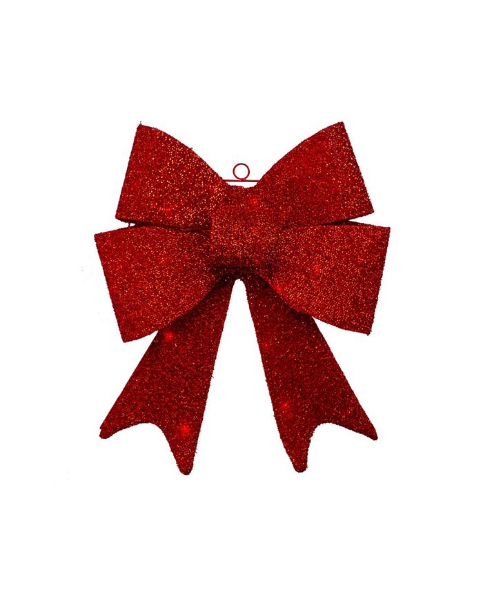 Northlight LED Lighted Large Sparkly Bow Christmas Decoration - Macy's