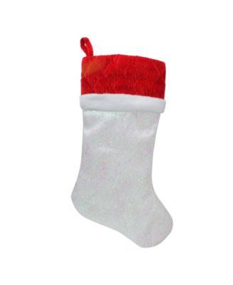 Northlight LED Lighted Iridescent Glitter Christmas Stocking with Cuff ...