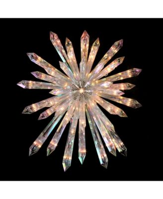 Northlight Lighted Clear Iridescent Icicle Christmas Tree Topper-Clear ...