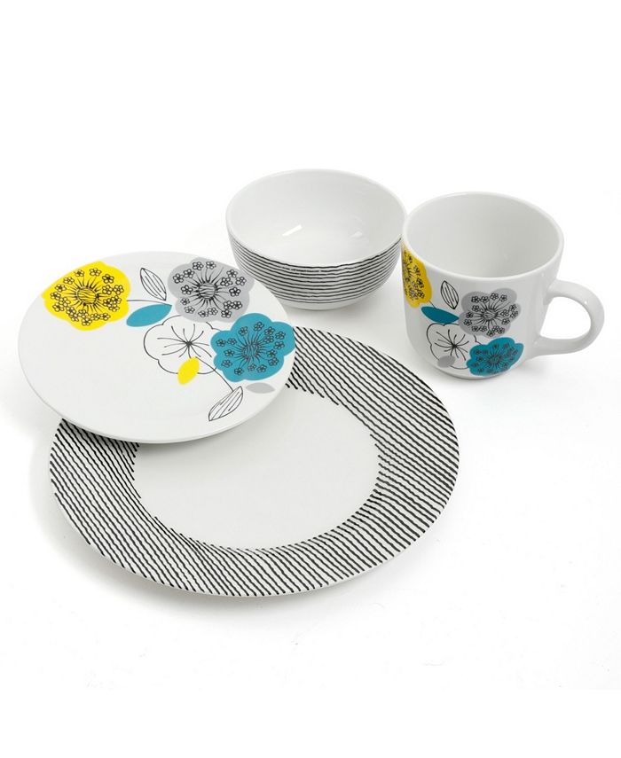 Gibson Home 12 Piece Fine Ceramic Dinnerware Set - Macy's
