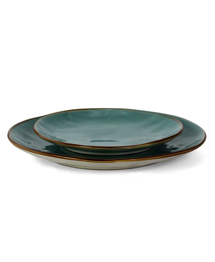 Elama Caribbean Tide 16 Piece Luxurious Stoneware Dinnerware Set - Macy's