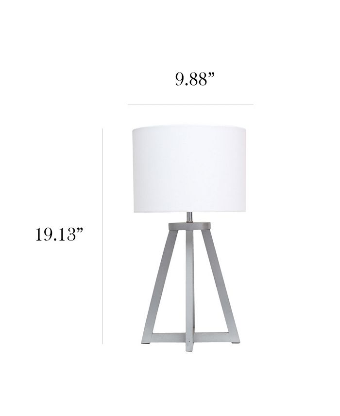 Simple Designs Interlocked Triangular Wood Table Lamp with Fabric Shade ...