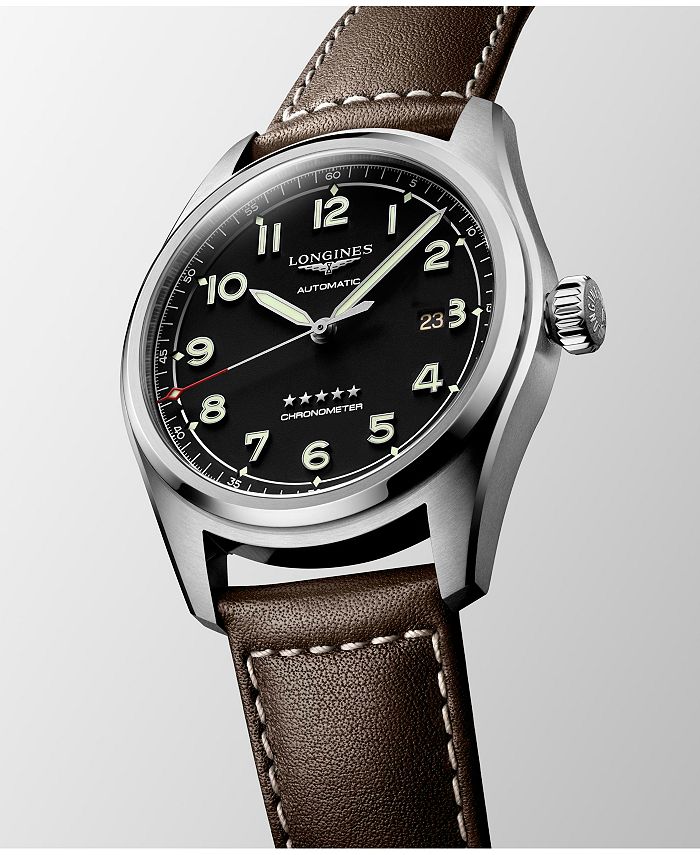 Longines Men's Automatic Spirit Stainless Steel Chronometer Brown ...