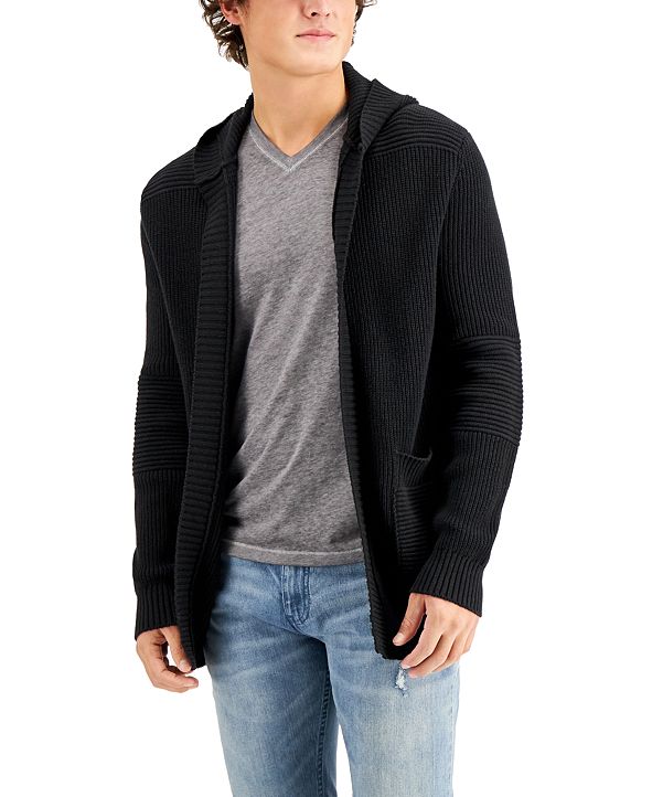 INC International Concepts INC Men's Textured-Knit Hooded Cardigan ...