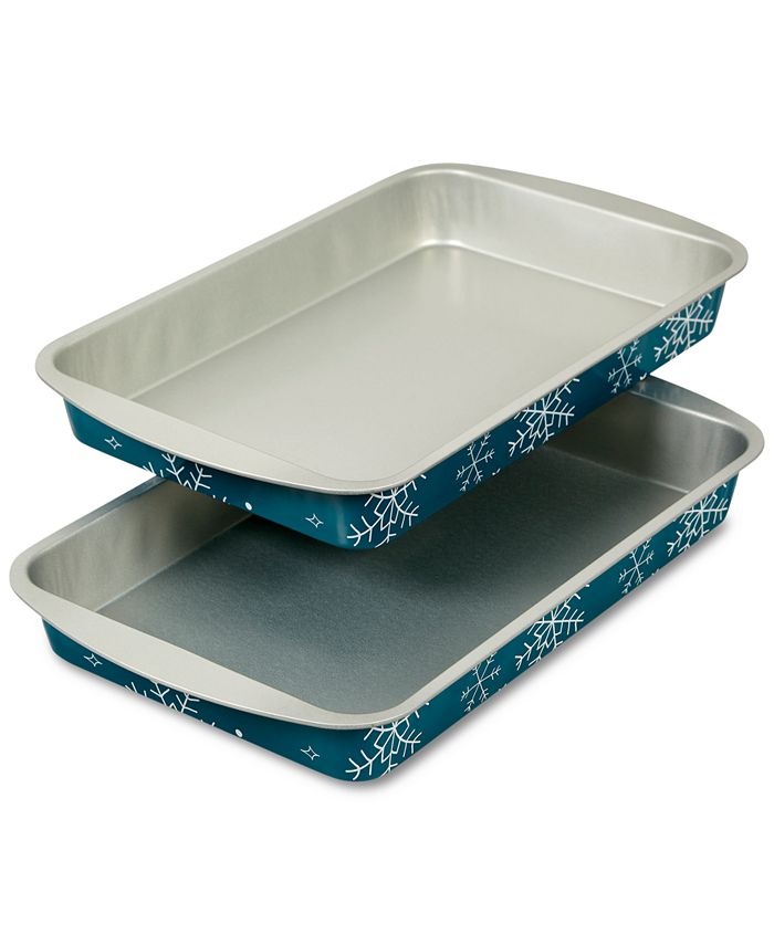 Wilton Bake and Bring Snowflake Print Nonstick 11" x 7" Oblong Pan Set ...