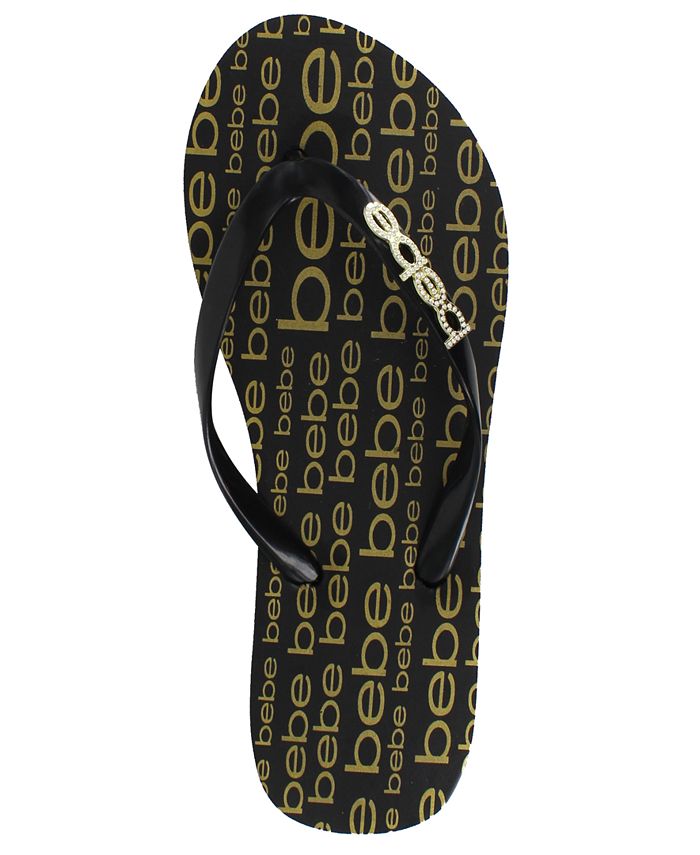 bebe Women's Samirah Logo Flip Flops - Macy's