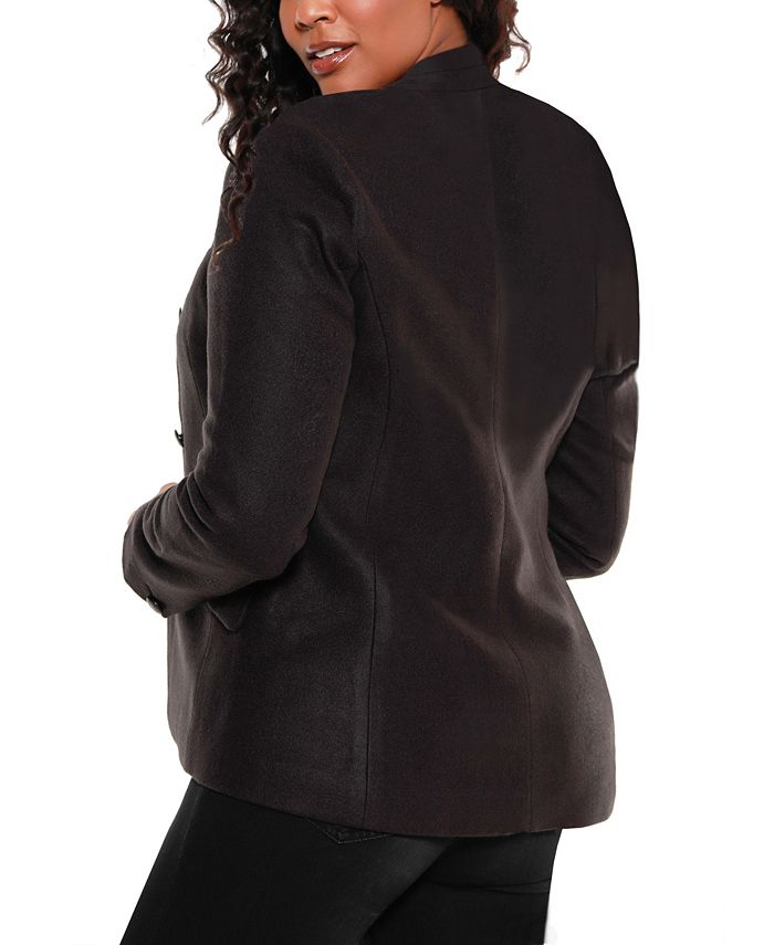 Belldini Black Label Women's Plus Size Utility Wool Blend Jacket - Macy's