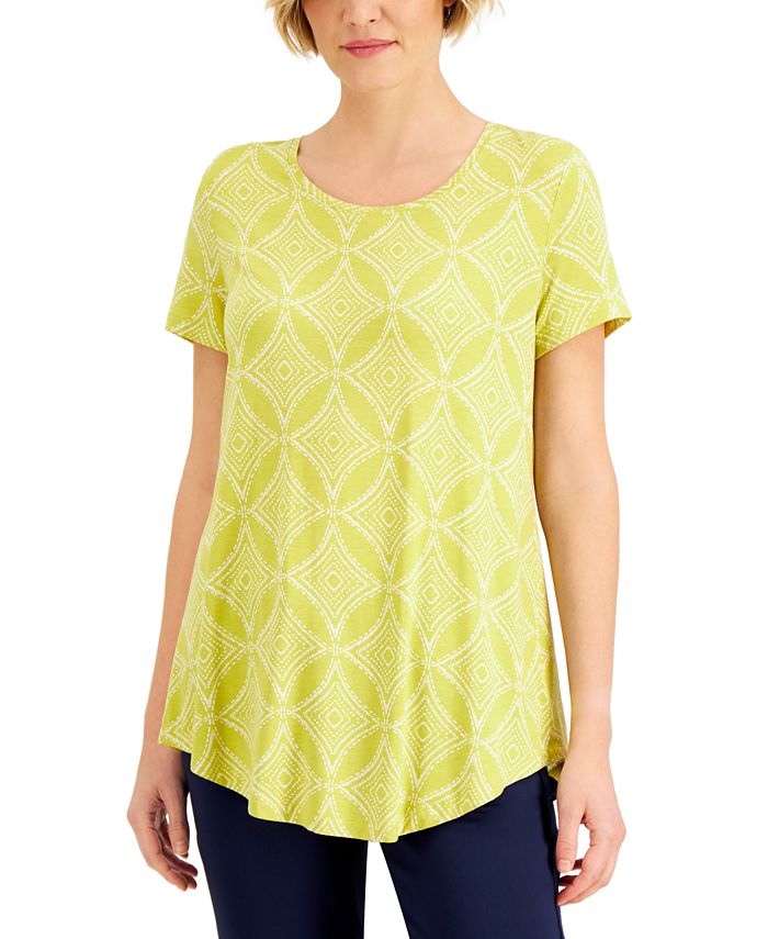 Jm Collection Printed Scoop Neck Top Created For Macys Macys