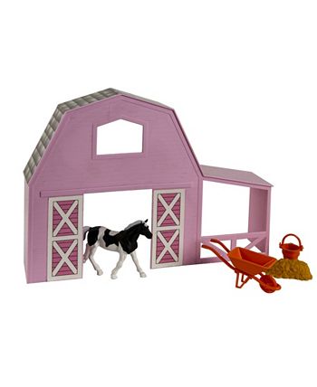 New Ray Valley Ranch Pink Barn Horse Set - Macy's