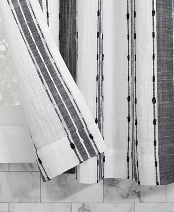 Archaeo Slub Texture Stripe Cafe Curtain Valance, 52" x 14" - Macy's
