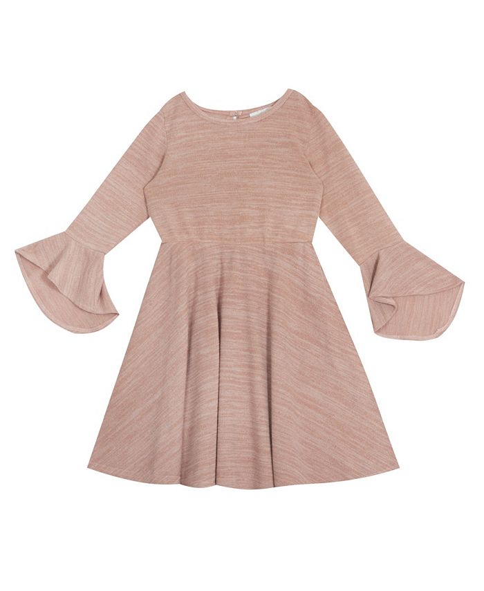 Rare Editions Big Girl Sweater Knit Dress With Faux Fur Vest - Macy's