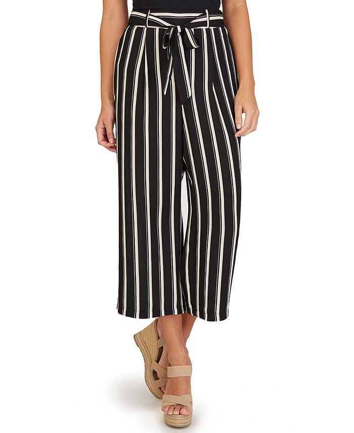 BCX Juniors' Striped Cropped Pants - Macy's