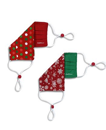 Calabrum Kids Cotton Reversible Snowflake Pleated Face Mask, 2 Pack ...