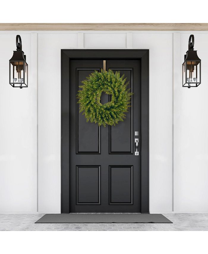 National Tree Company 24" Kingswood Fir Wreath with 250 Battery ...